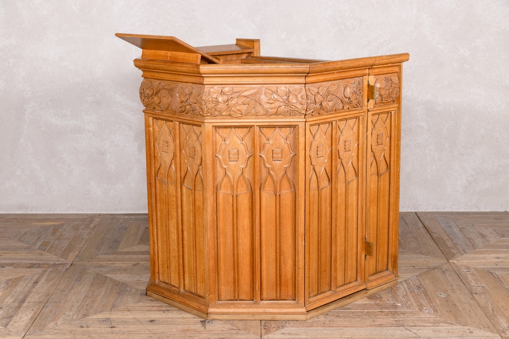 Solid English Oak Church Pulpit – Peppermill Interiors