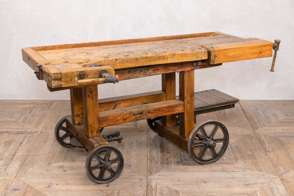 Vintage Display Stand Kitchen Island on Wheels – Peppermill Interiors