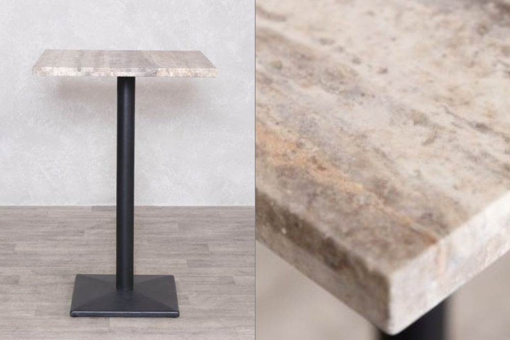 Travertine Top Square Bar Table Range | Peppermill Interiors