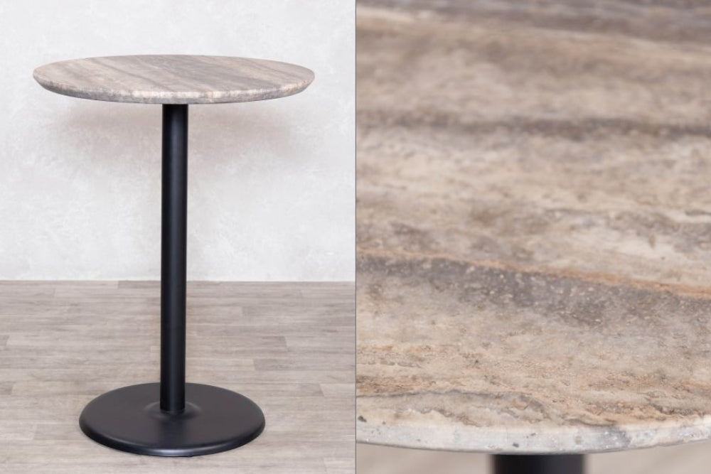 Travertine Top Round Bar Table Range | Peppermill Interiors
