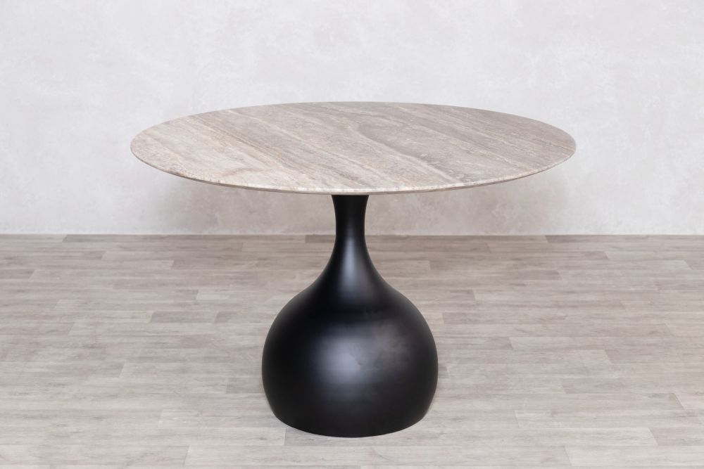 Bicester Travertine Round Dining Table | Peppermill Interiors