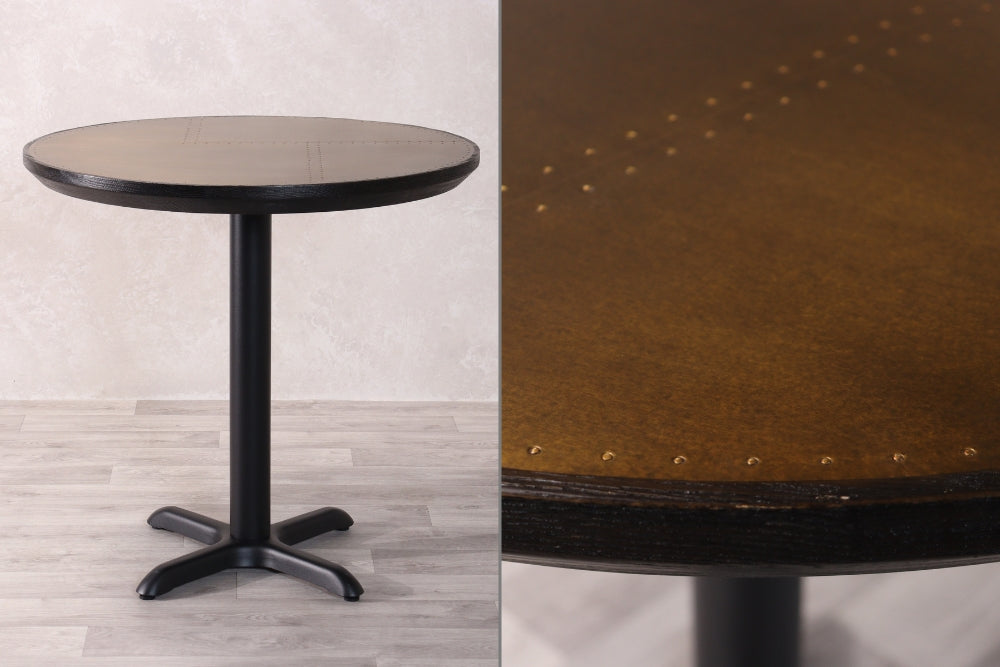 Brass Top with Black Edging Cafe Table Range | Peppermill Interiors