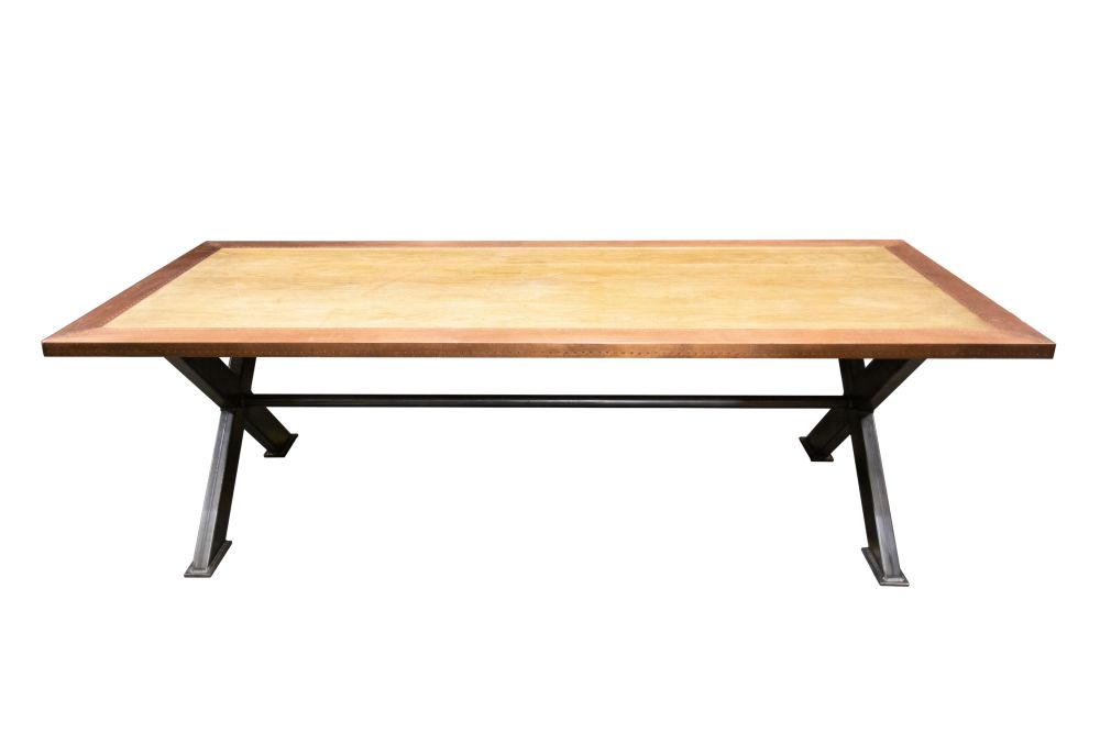 Copper Edge Table with X Frame Base Ex-Display Dining Table - SECONDS ...