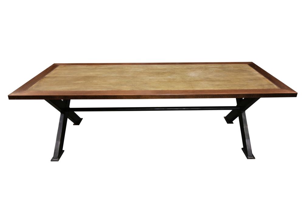 Copper Edge Table with X Frame Base Ex-Display Dining Table - SECONDS ...