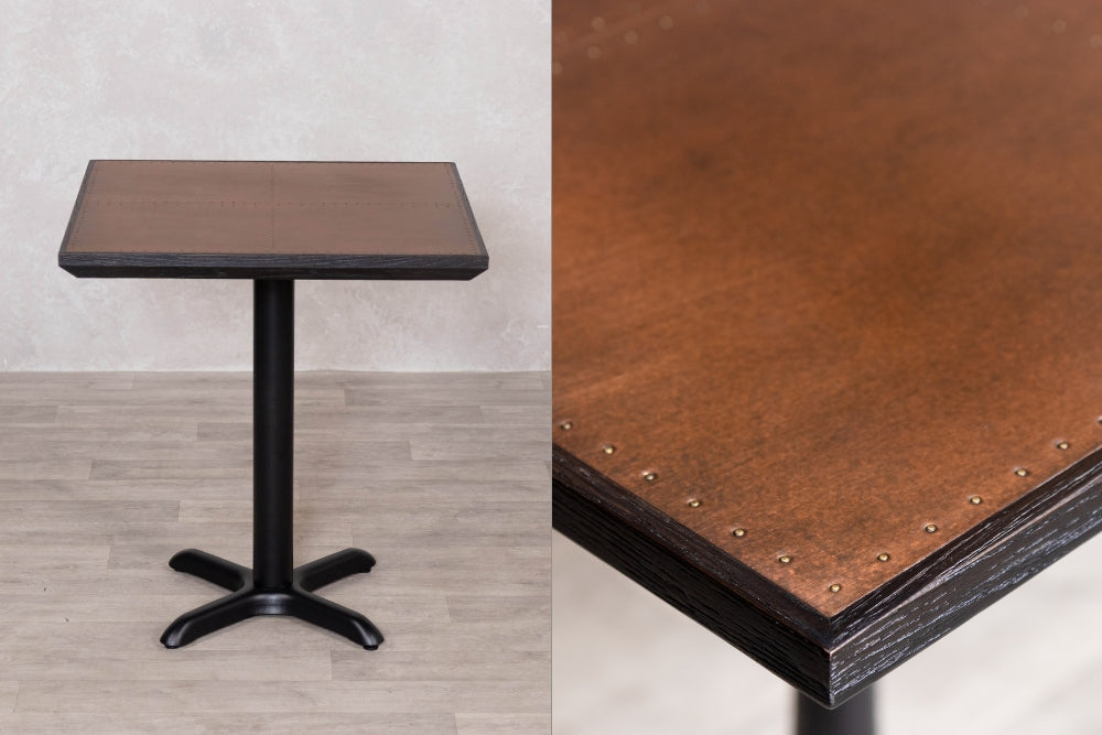 Copper Top with Black Edging Cafe Table Range | Peppermill Interiors