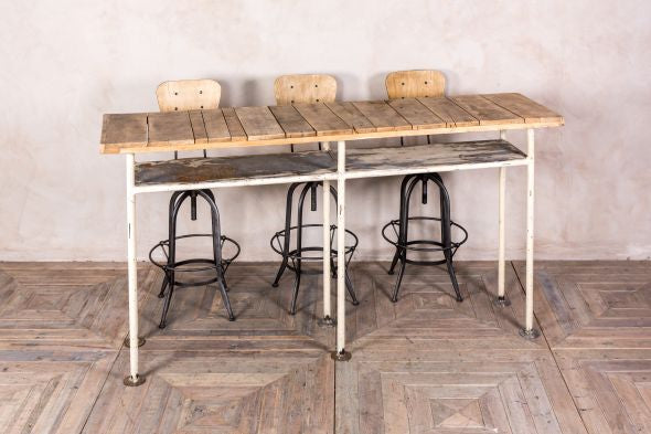 SLIM POSEUR TABLE WITH SHELF BAR HEIGHT | Peppermill Interiors