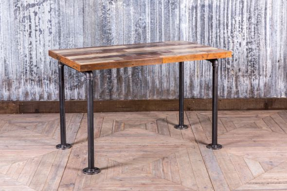 FLOOR MOUNTED TABLE WITH RECLAIMED PINE TOP – Peppermill Interiors