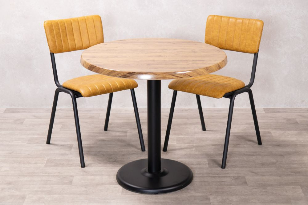 Aged Pine Round Top Indoor Café Table Set | Peppermill Interiors