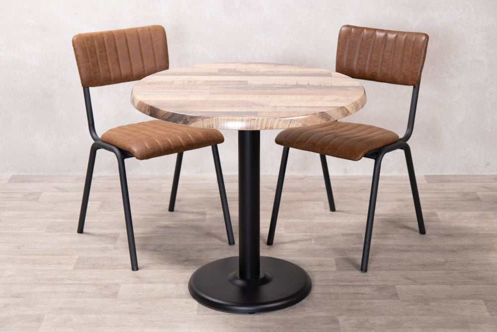 Rustic Maple Top Indoor Café Table Set | Peppermill Interiors