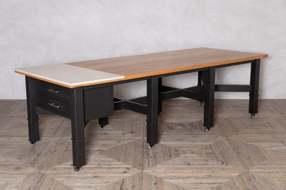 Large Kitchen Table Island on Castors | Peppermill Interiors