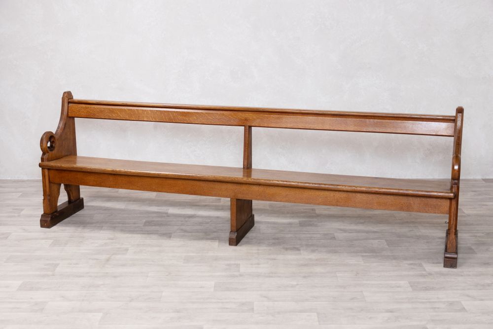 Vintage Solid Oak Church Pews | Peppermill Interiors