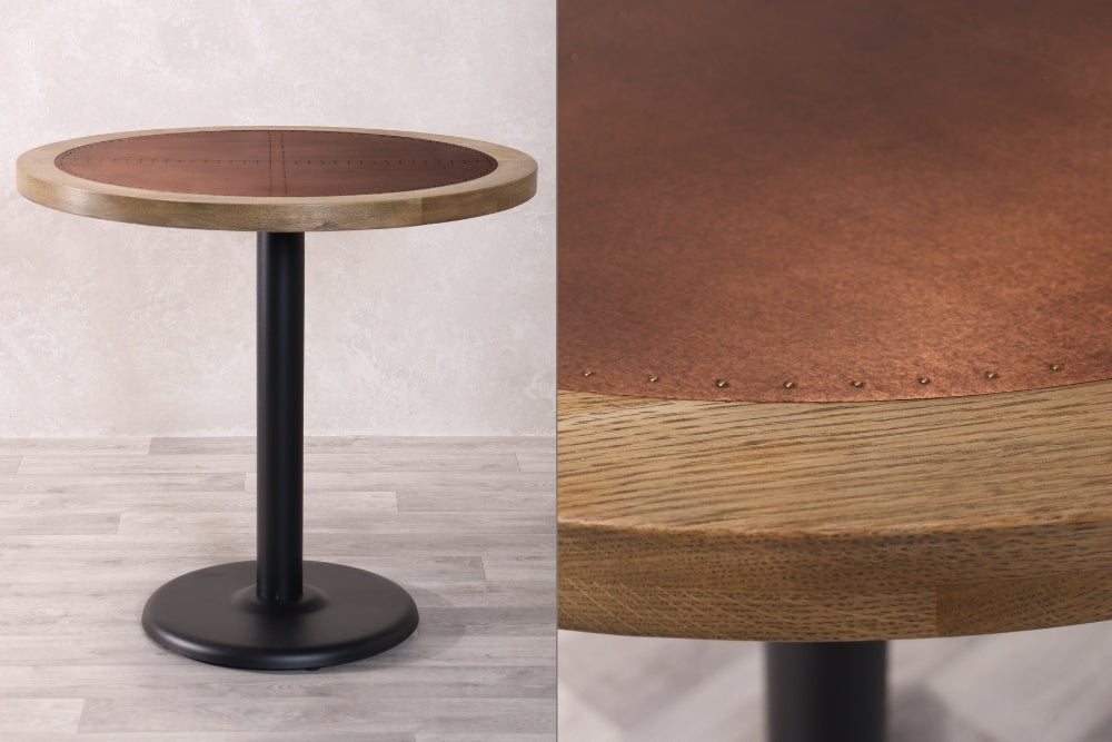 Round Copper Top Café Table Range | Peppermill Interiors