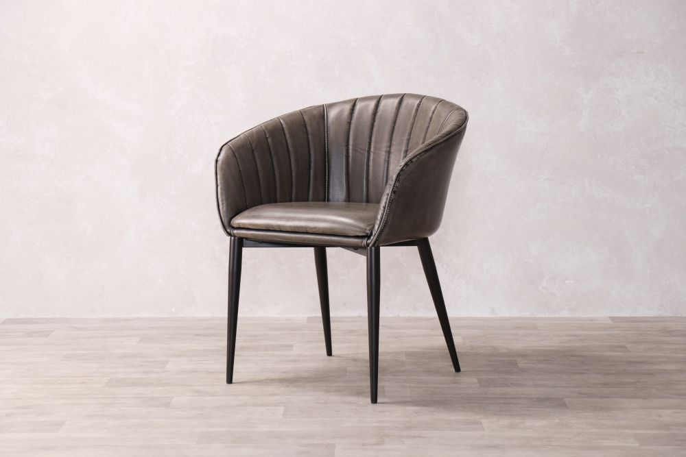 Sutton Faux Leather Curved Back Dining Chair | Peppermill Interiors